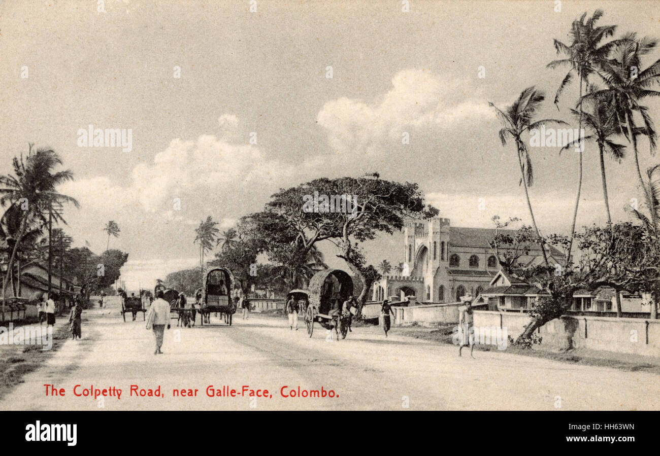 Colpetty Road, near Galle Face, Colombo, Ceylon (Sri Lanka Stock Photo ...