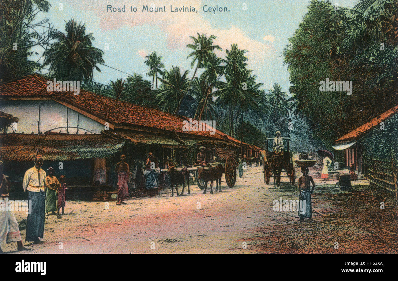 Road to Mount Lavinia, Ceylon (Sri Lanka Stock Photo - Alamy