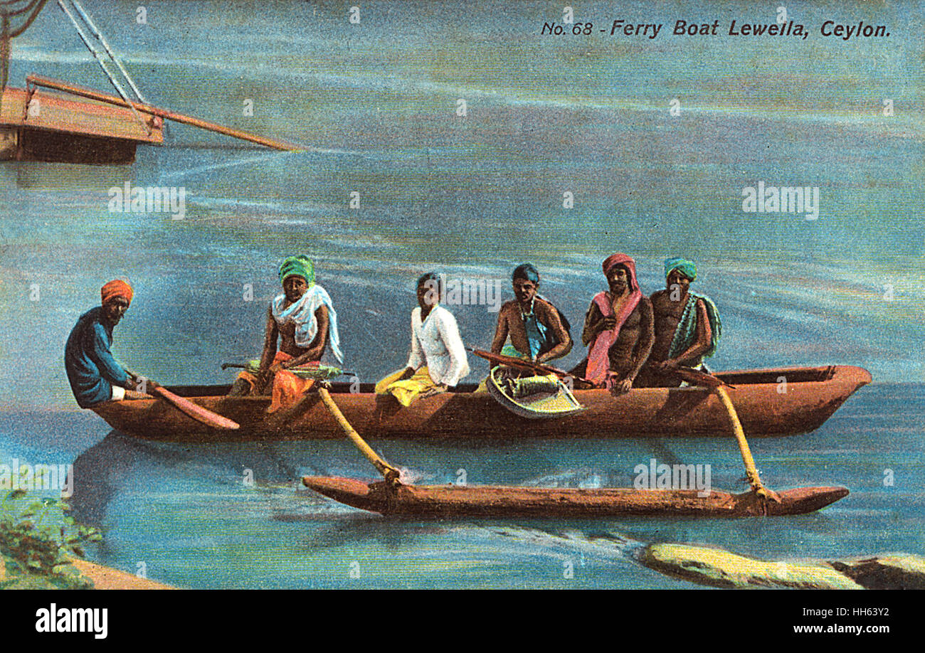 Ferry boat, Lewella, Kandy, Ceylon (Sri Lanka Stock Photo - Alamy