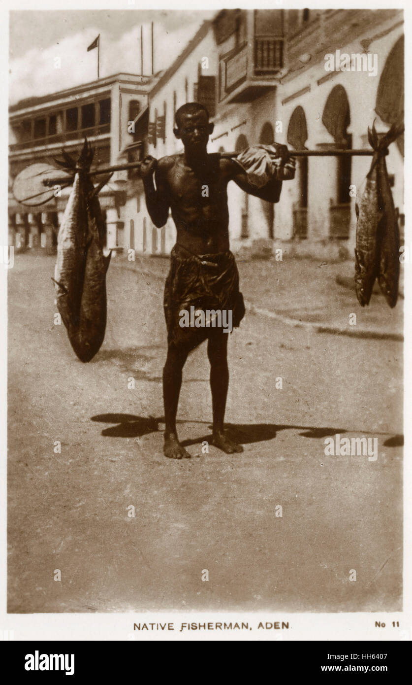 Native fisherman in the street, Aden Stock Photo - Alamy