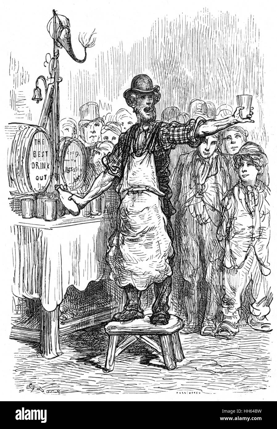 Man selling ginger beer, 1870 Stock Photo - Alamy