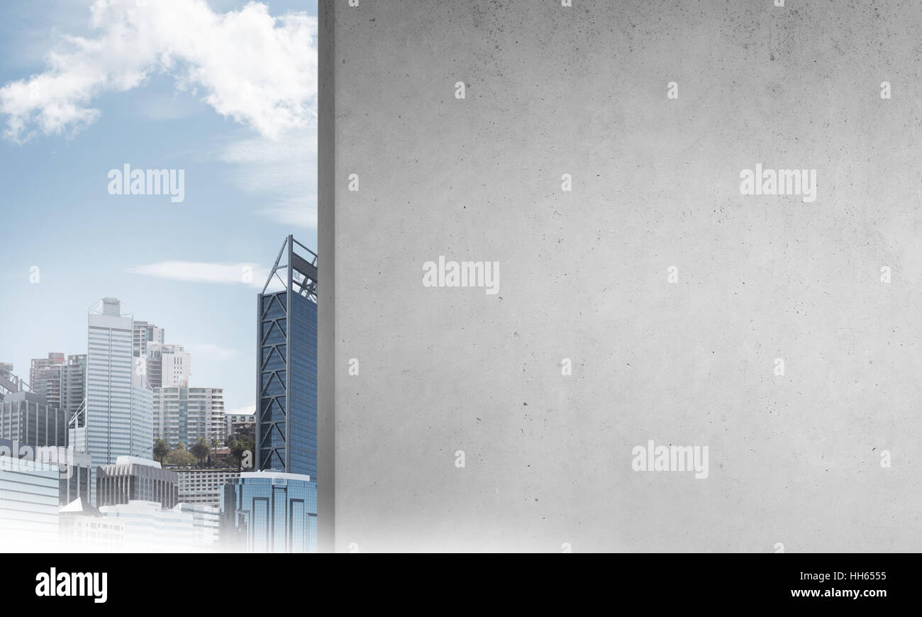 Concrete empty banner Stock Photo - Alamy