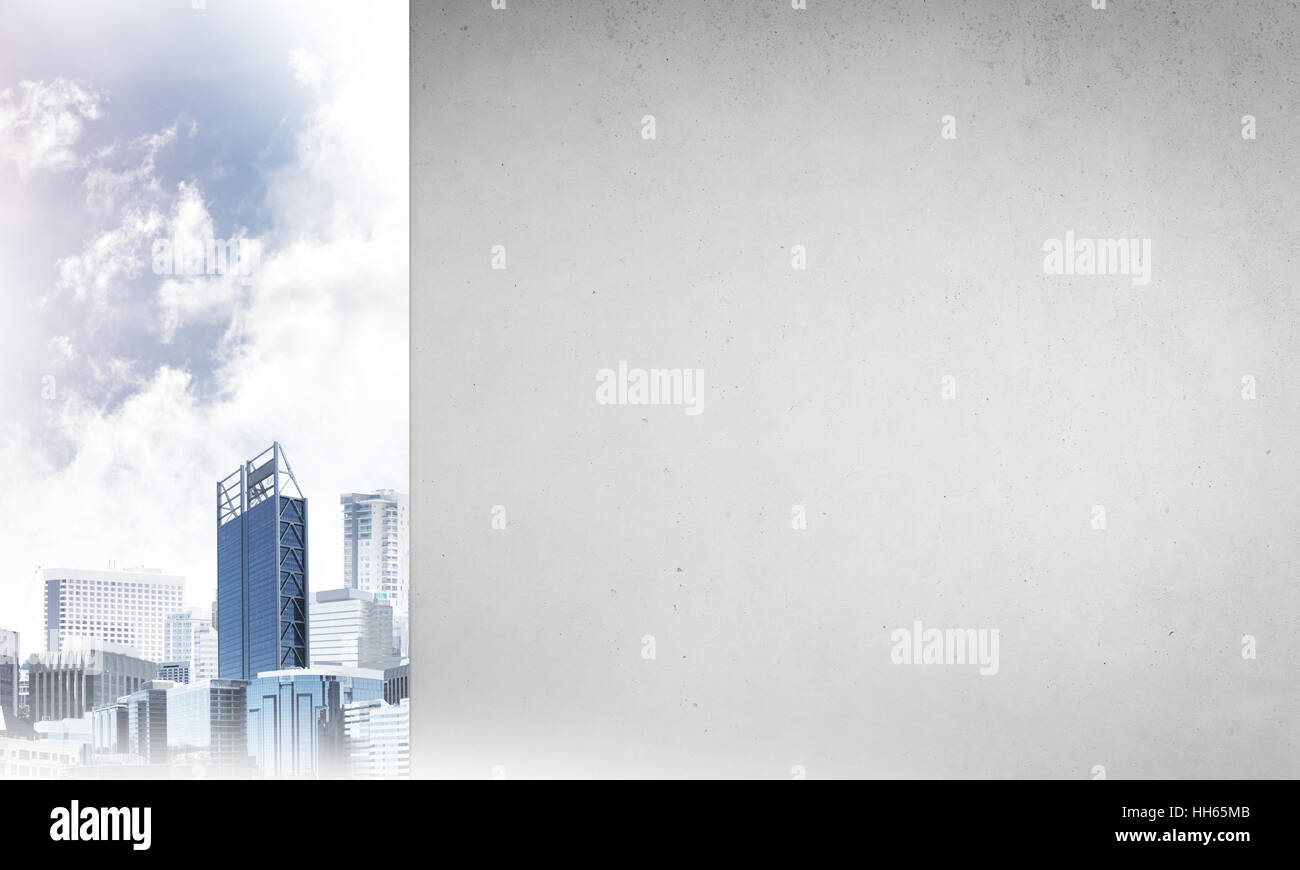 Concrete empty banner Stock Photo - Alamy