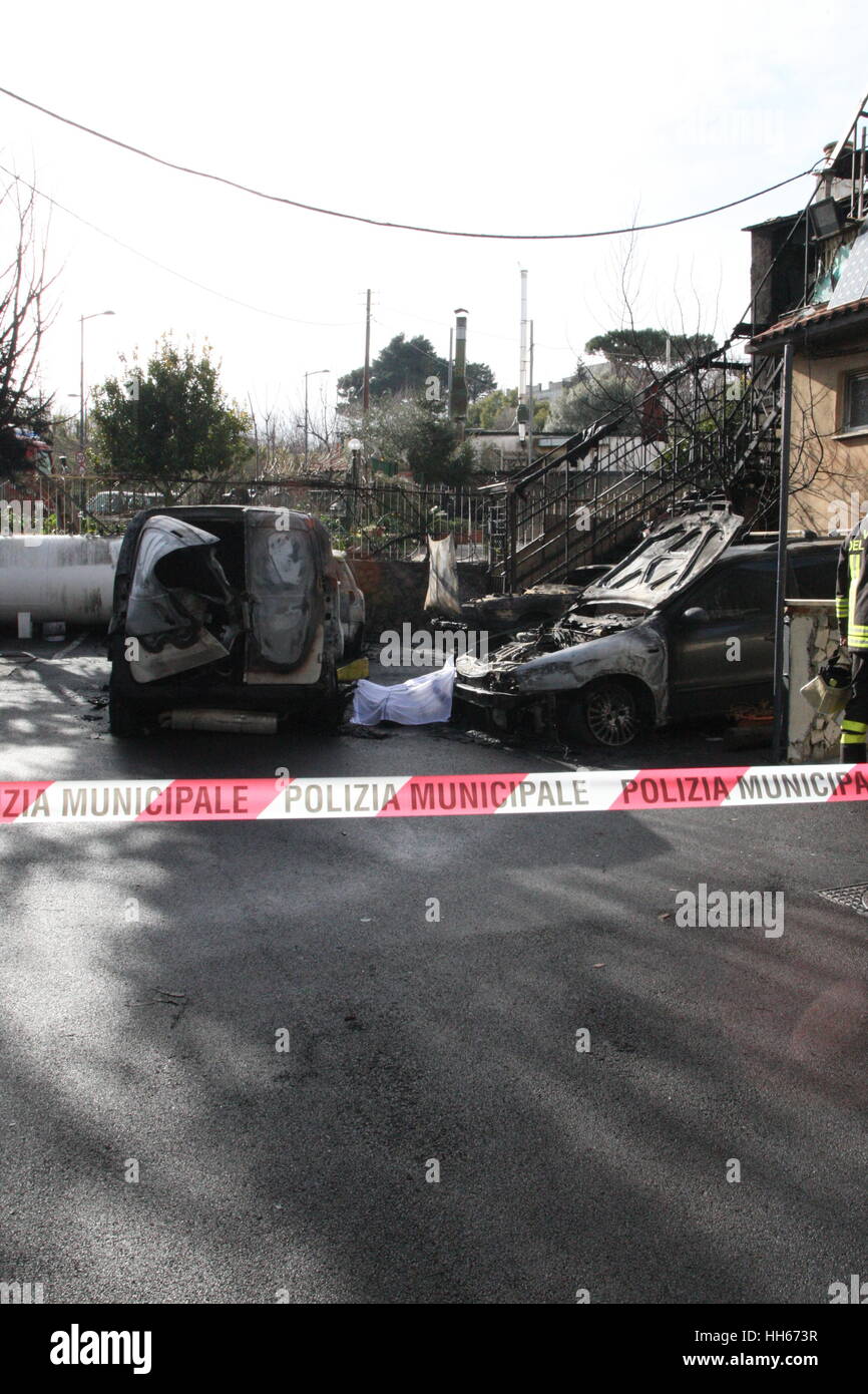 Napoli, Italy. 16th Jan, 2017. Gas tank explodes leaving one dead and ...