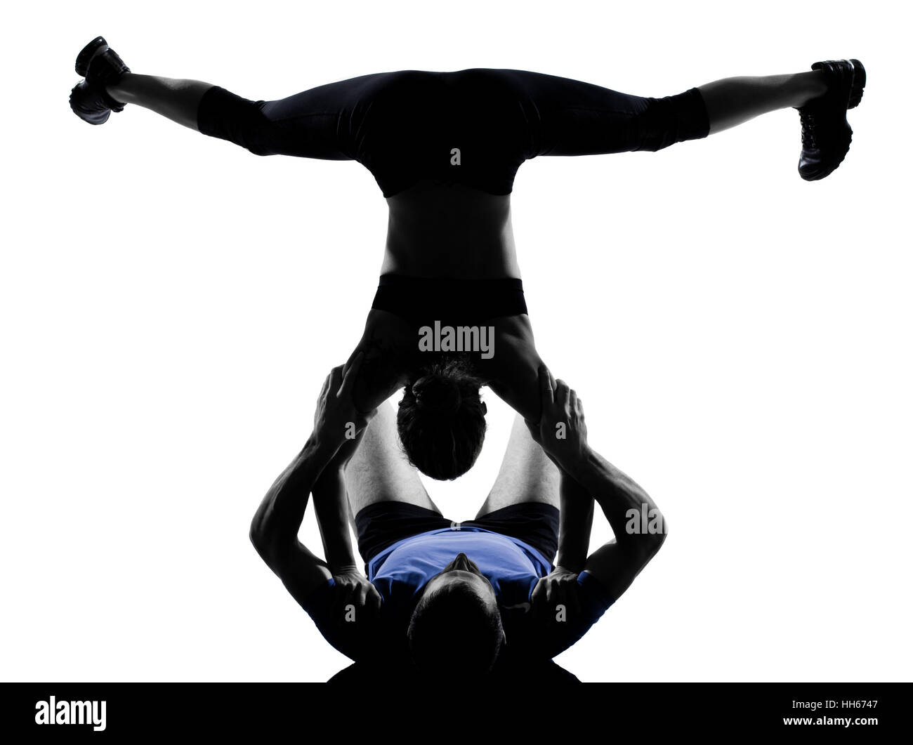 couple woman man exercising workout fitness aerobics posture in ...