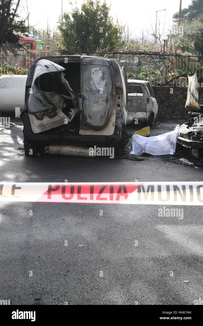 Napoli, Italy. 16th Jan, 2017. Gas tank explodes leaving one dead and ...