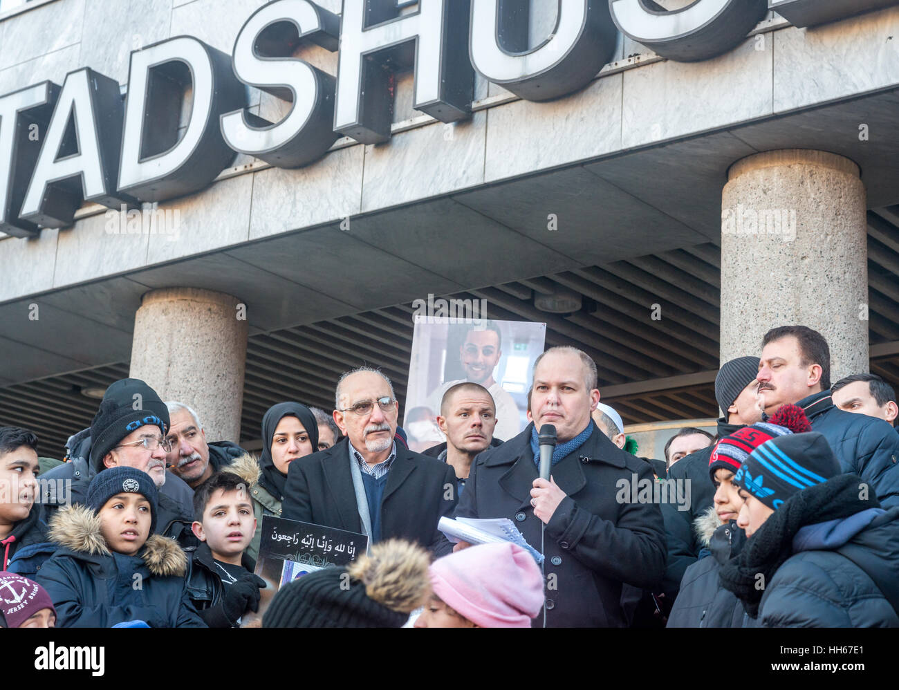 Malmo, Sweden. 16th Jan, 2017. The city shocked by the murder of a 16 ...