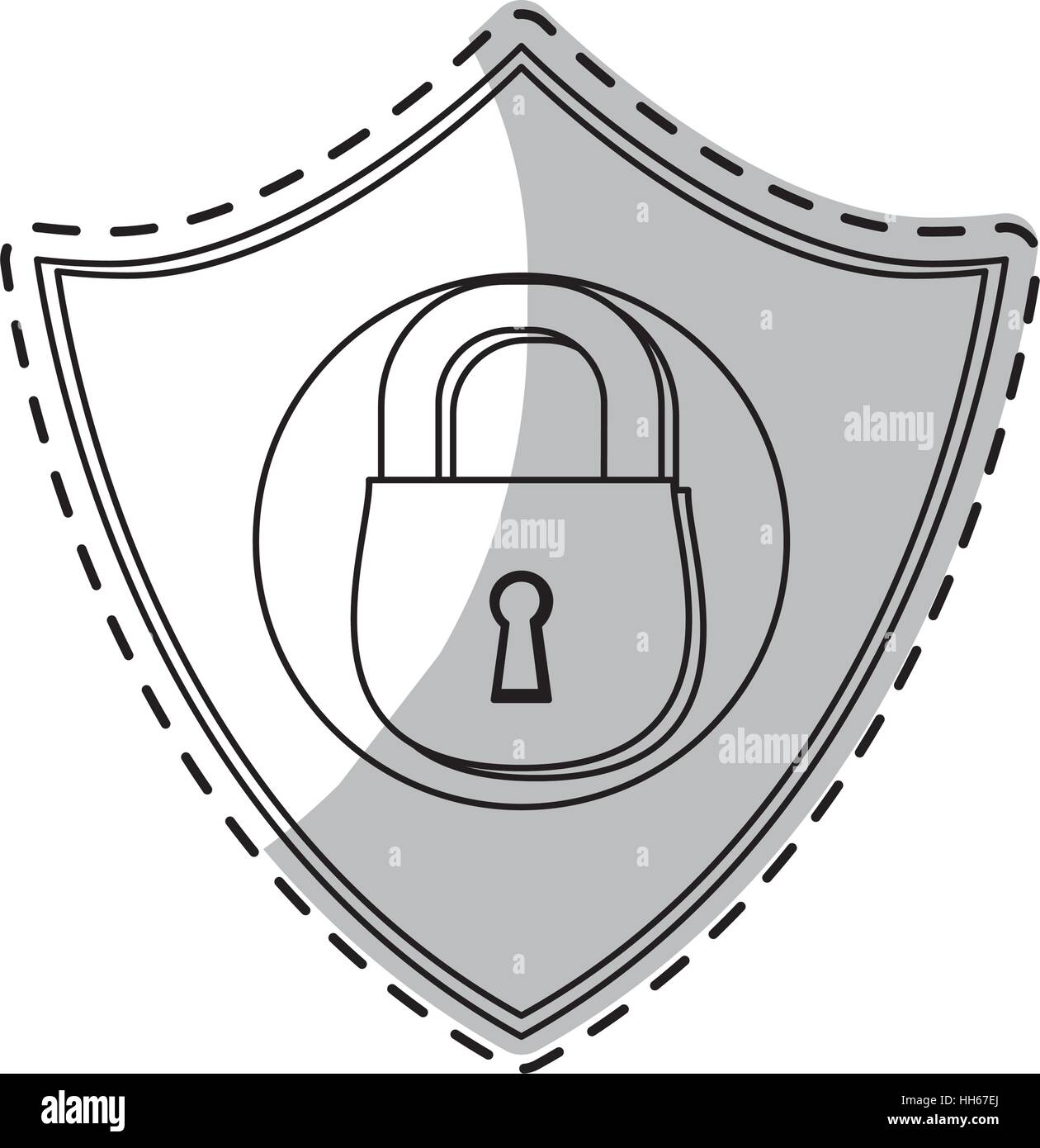 shield with padlock icon over white background. vector illustration ...