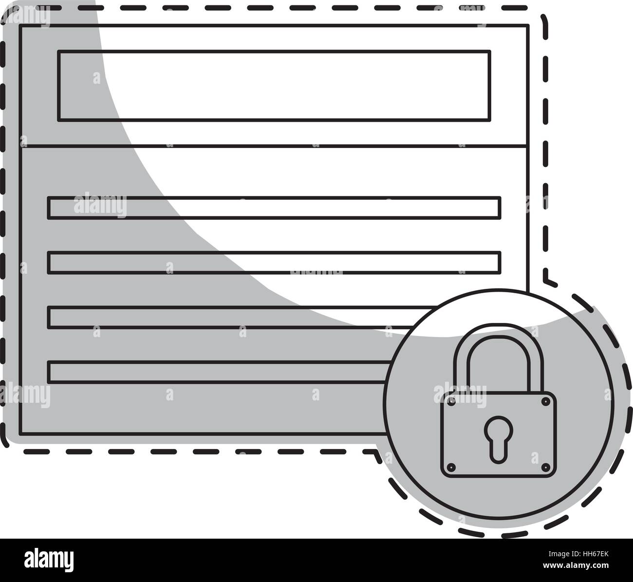 window frame with padlock icon over white background. vector ...