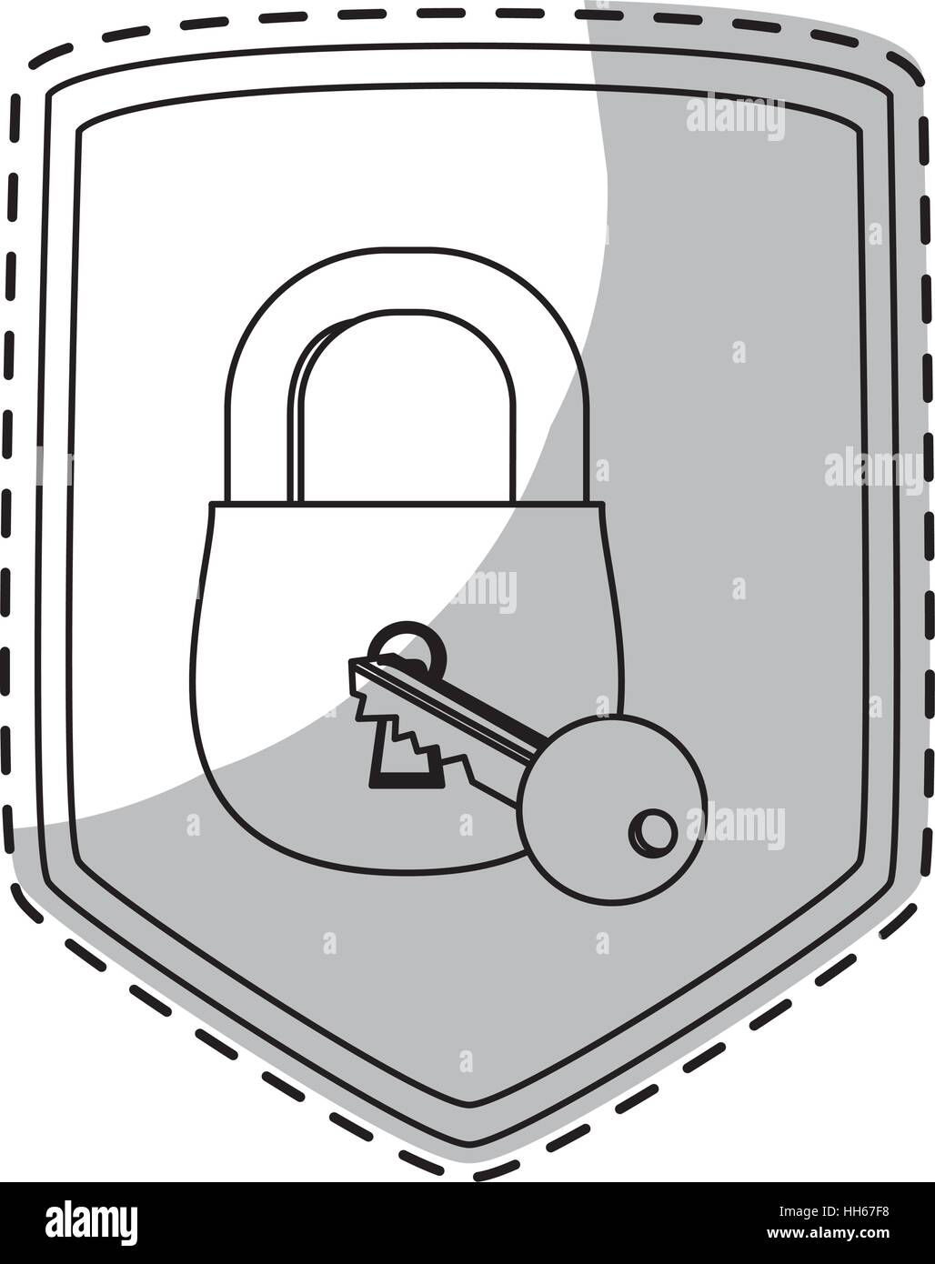 shield with padlock icon over white background. vector illustration ...