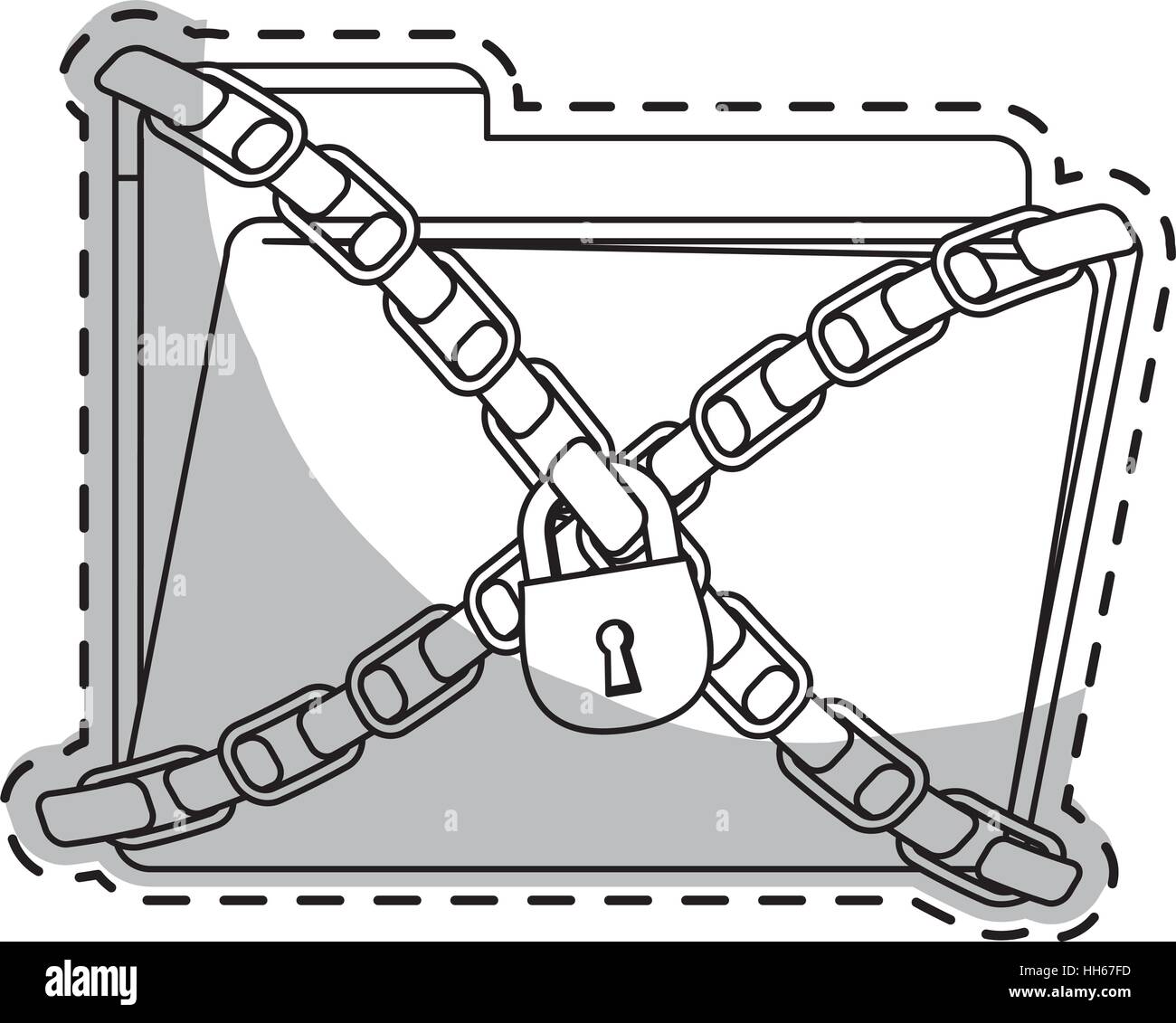 folder with padlock and chains over white background. vector ...