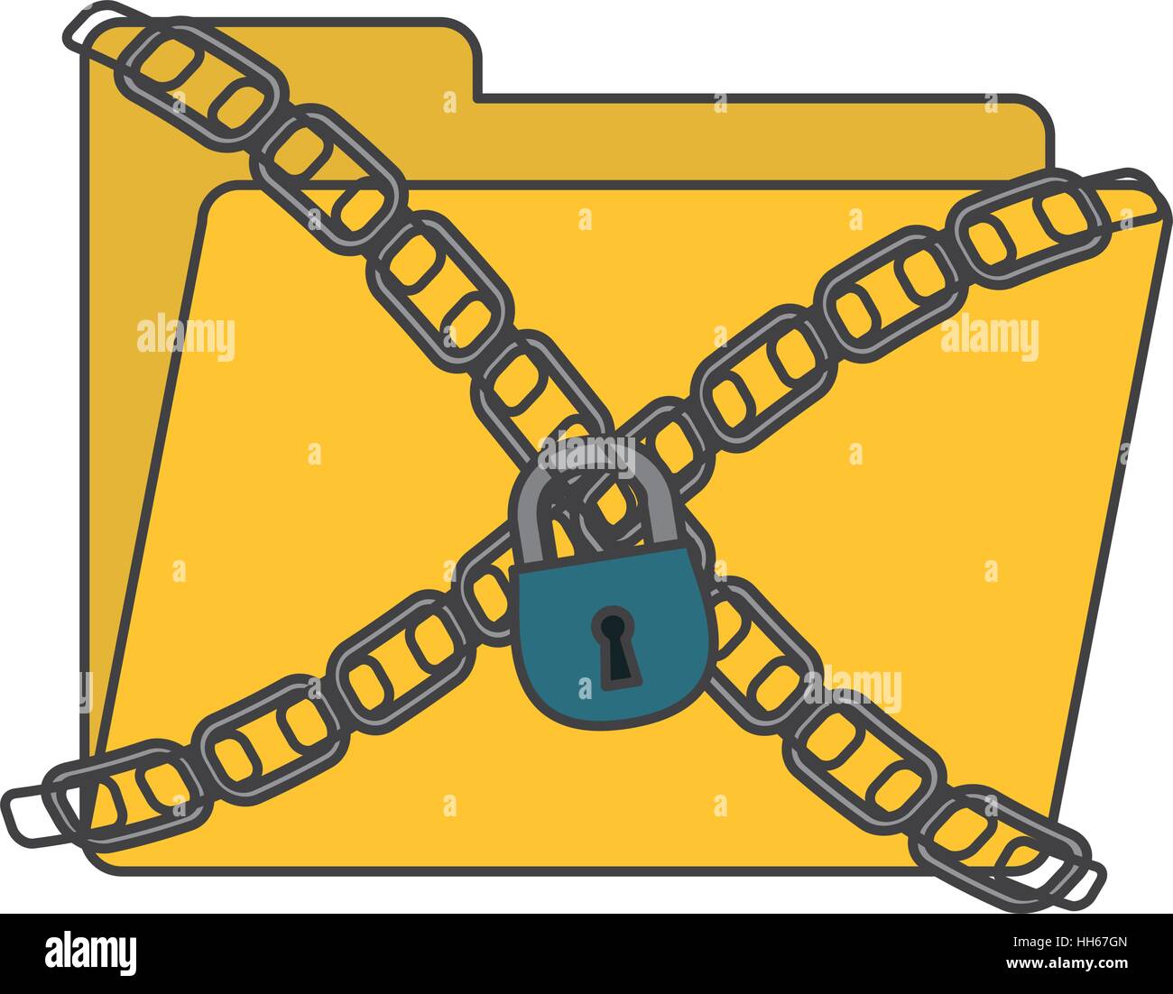 folder with padlock and chains over white background. vector ...