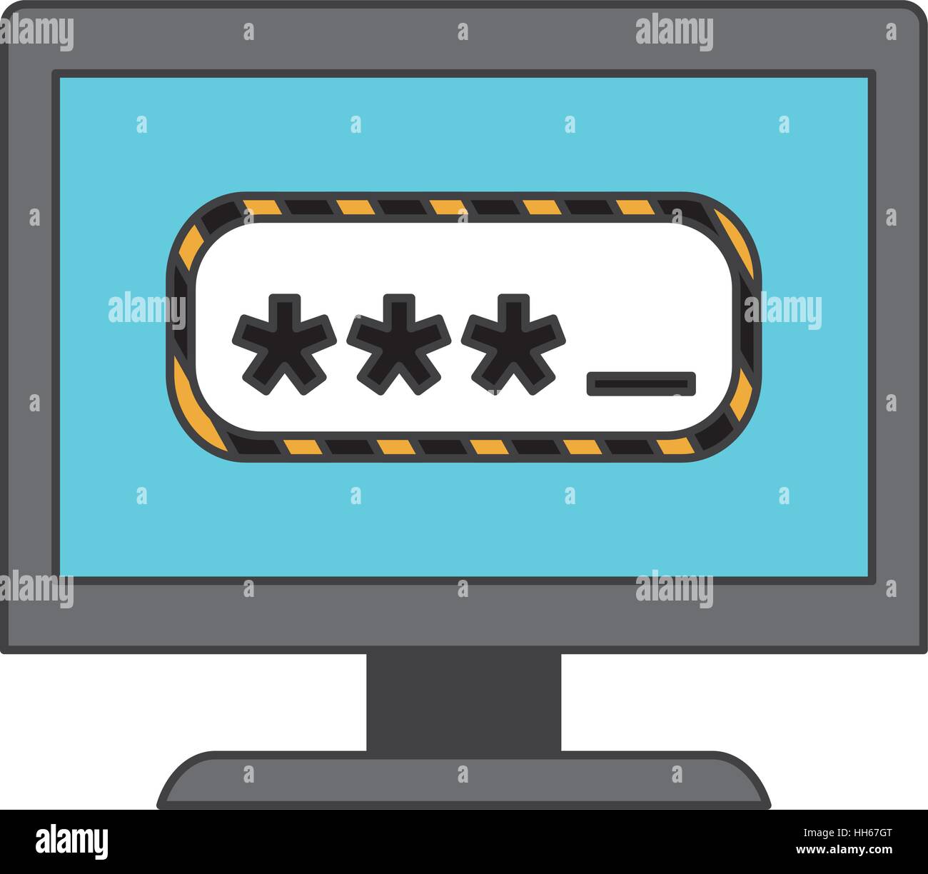computer with login and password icon over white background. vector ...