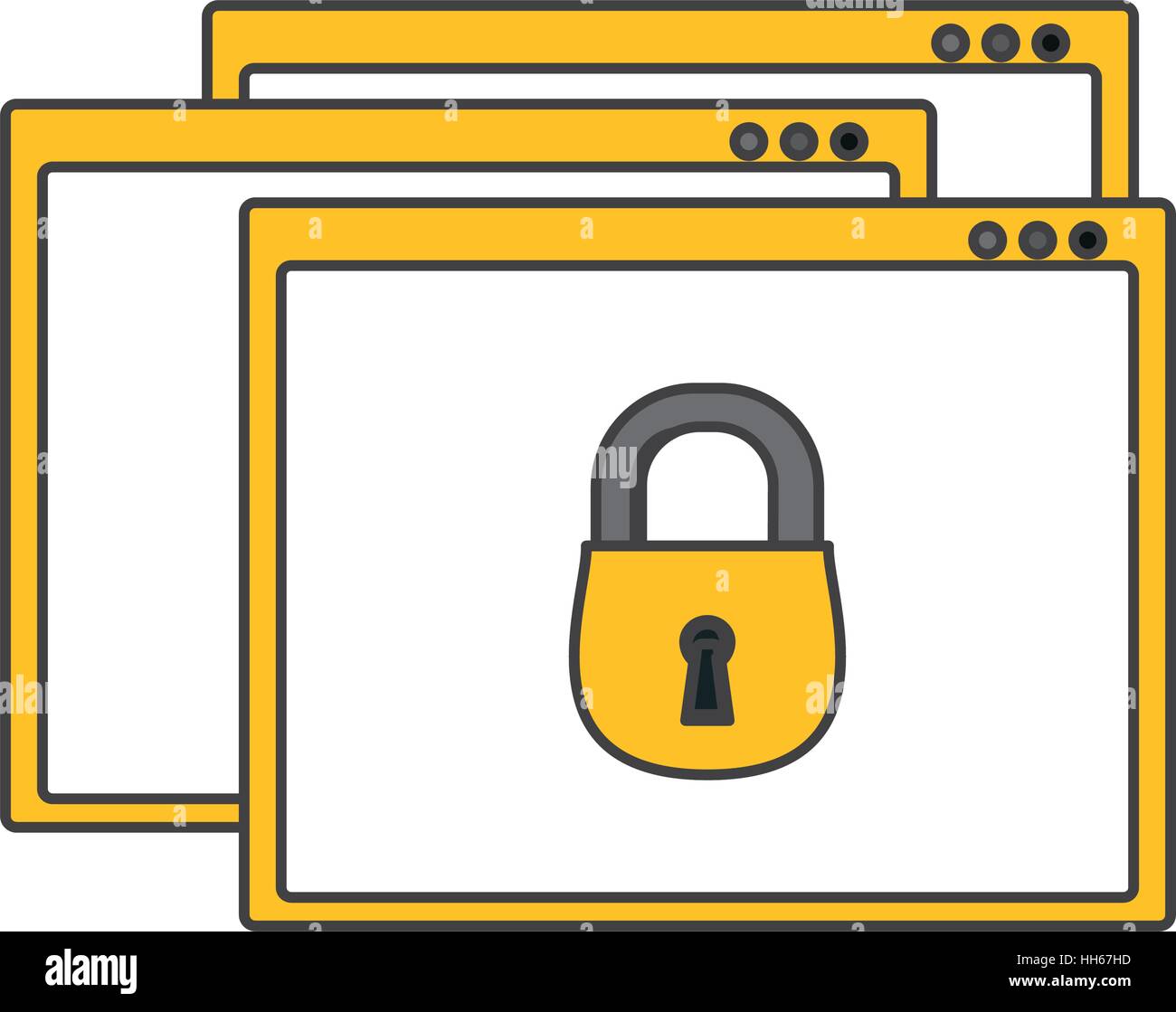 window frame with padlock icon over white background. vector ...