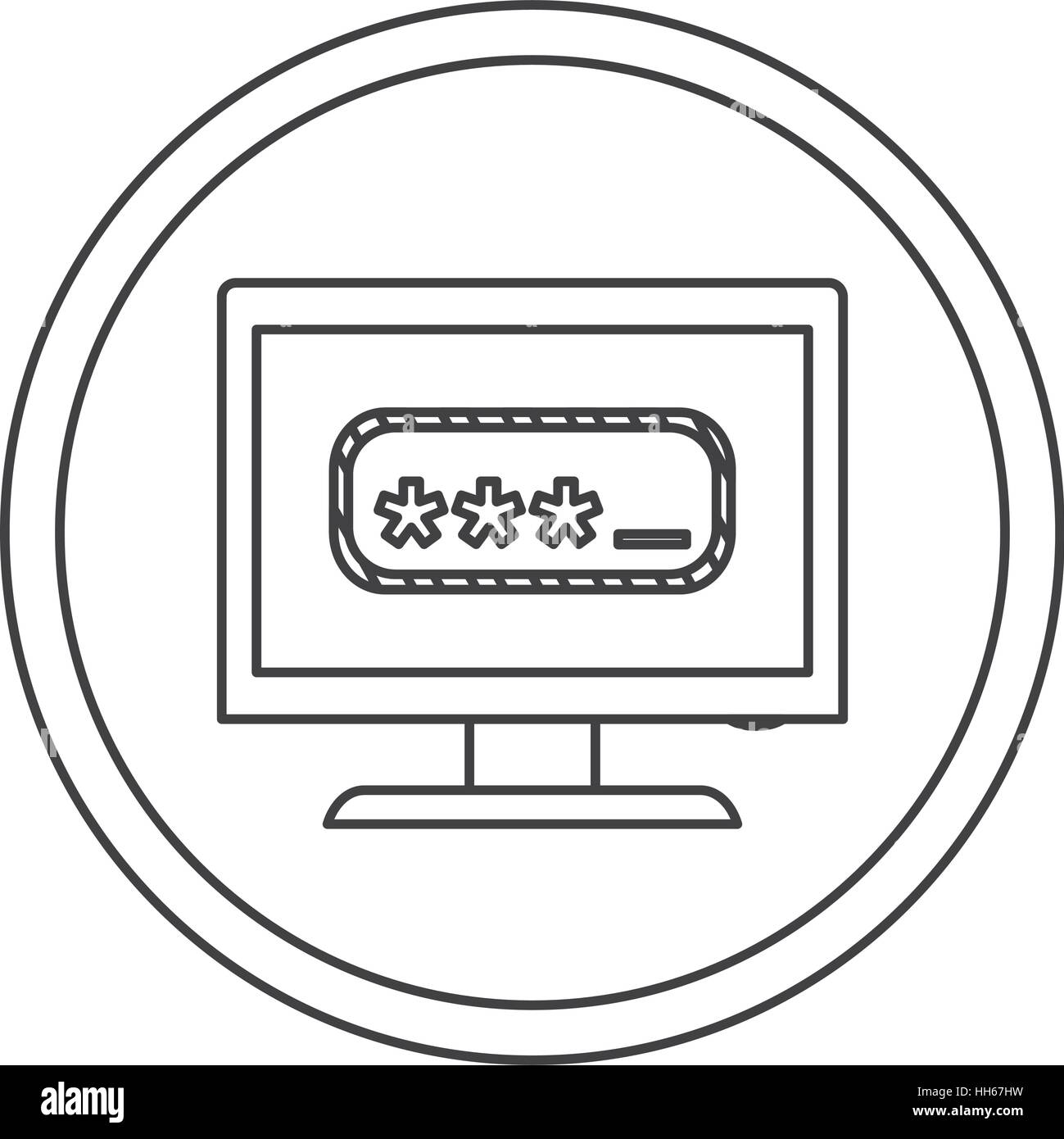 computer with login and password icon over white background. vector ...