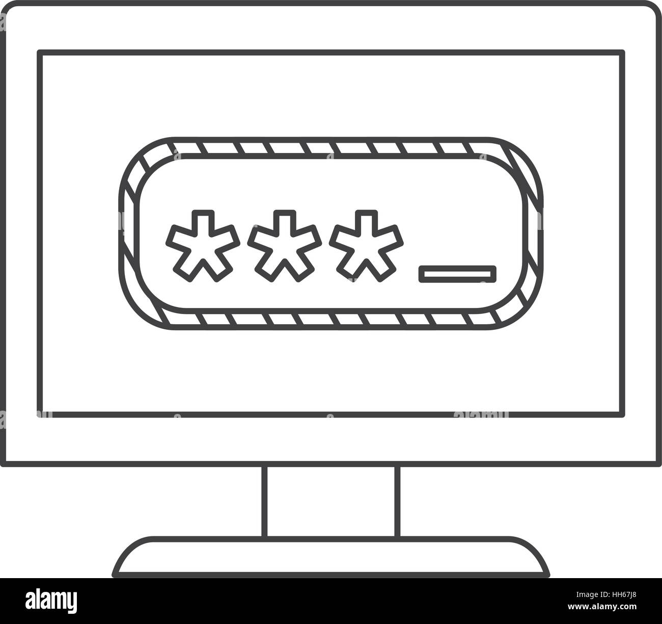 computer with login and password icon over white background. vector ...