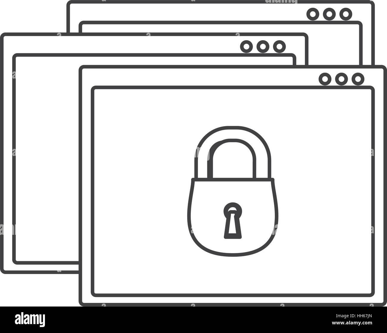 window frame with padlock icon over white background. vector ...