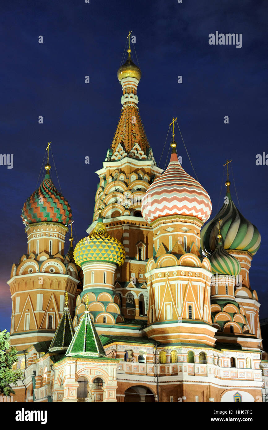 Amazing Domes of St. Basil’s Cathedral Under the Darkening Sky. Red ...