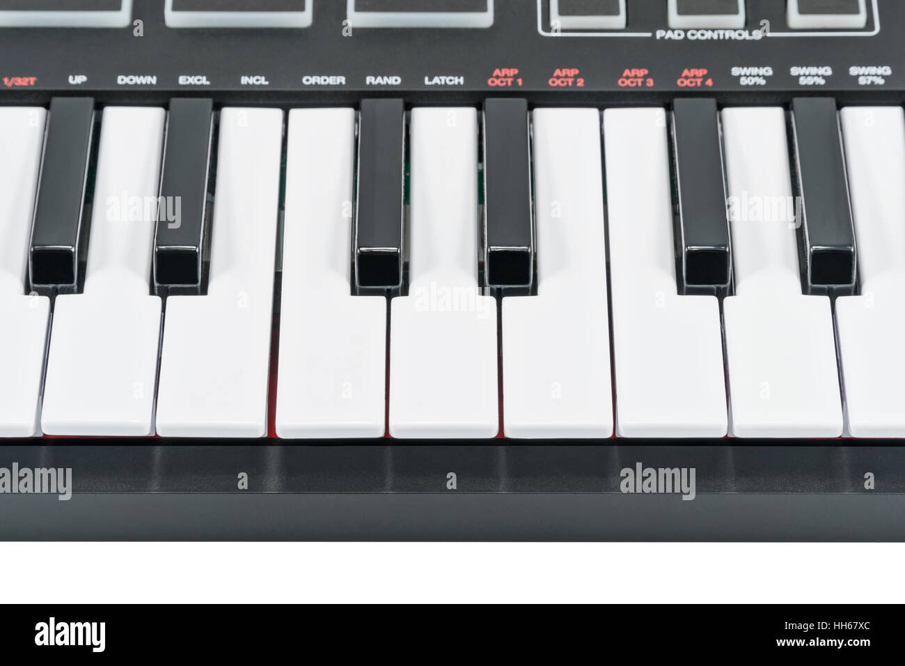Keys black electric piano with control buttons, close-up Stock Photo ...