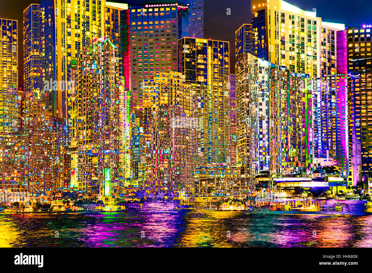 Miami skyline drawing hi-res stock photography and images - Alamy