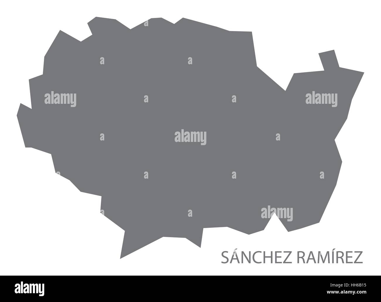 Sanchez Ramirez Dominican Republic Map in grey Stock Vector Image & Art ...