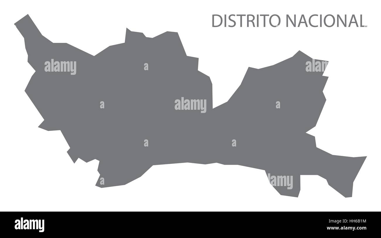 Distrito Nacional Dominican Republic Map in grey Stock Vector Image ...