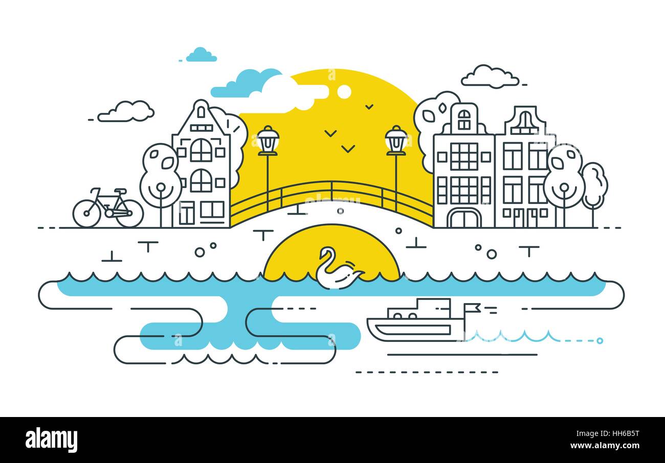 City Life - line design composition Stock Vector Image & Art - Alamy