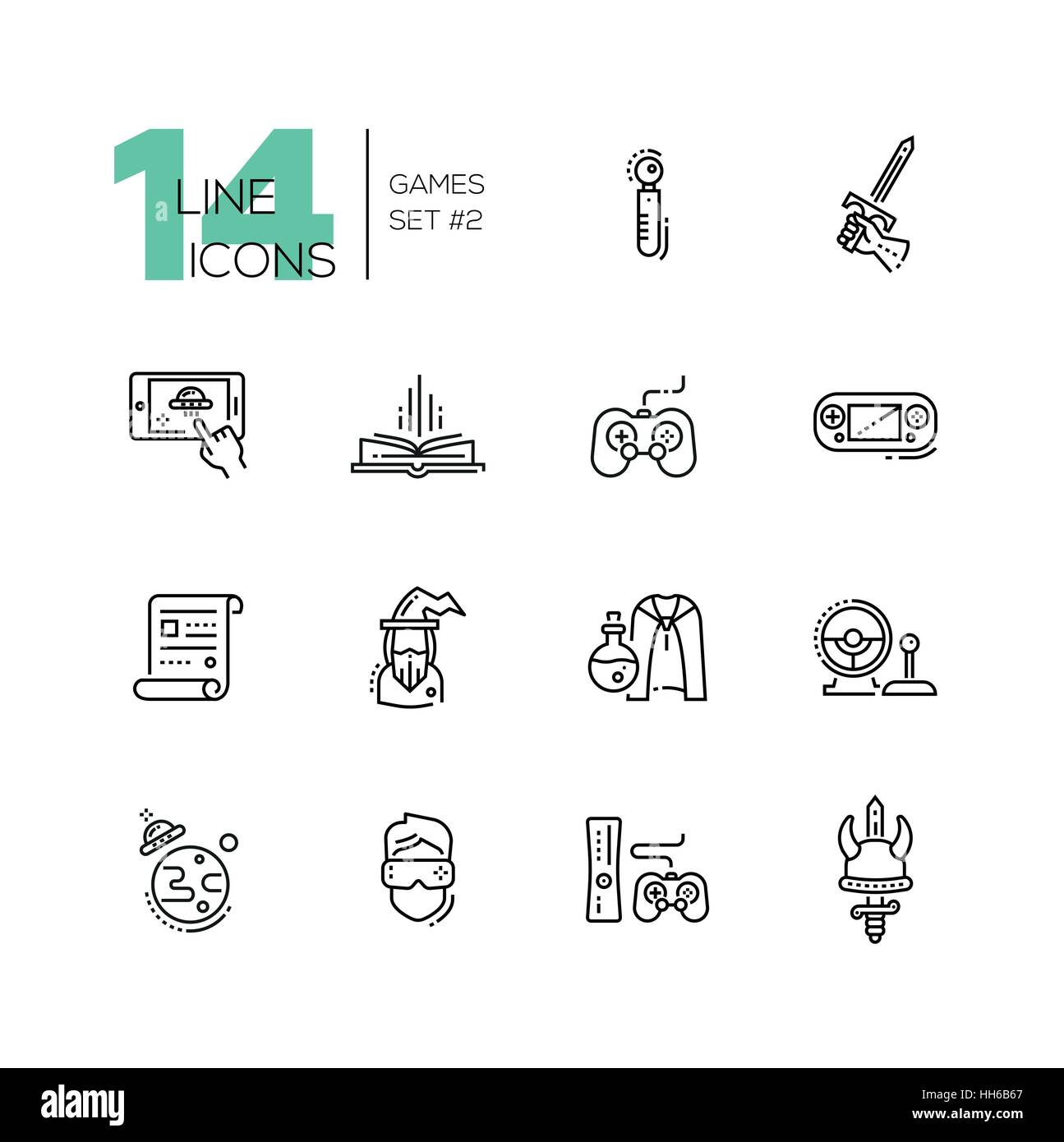 Video Gaming - line icons set Stock Vector Image & Art - Alamy