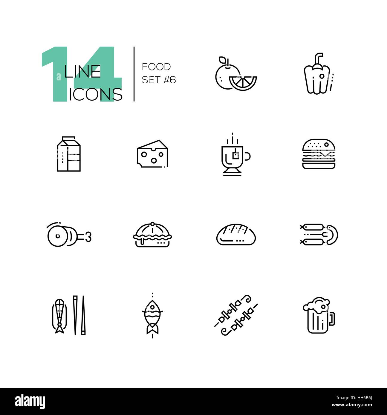 Kinds of Food Line Icons Set Stock Vector Image & Art - Alamy