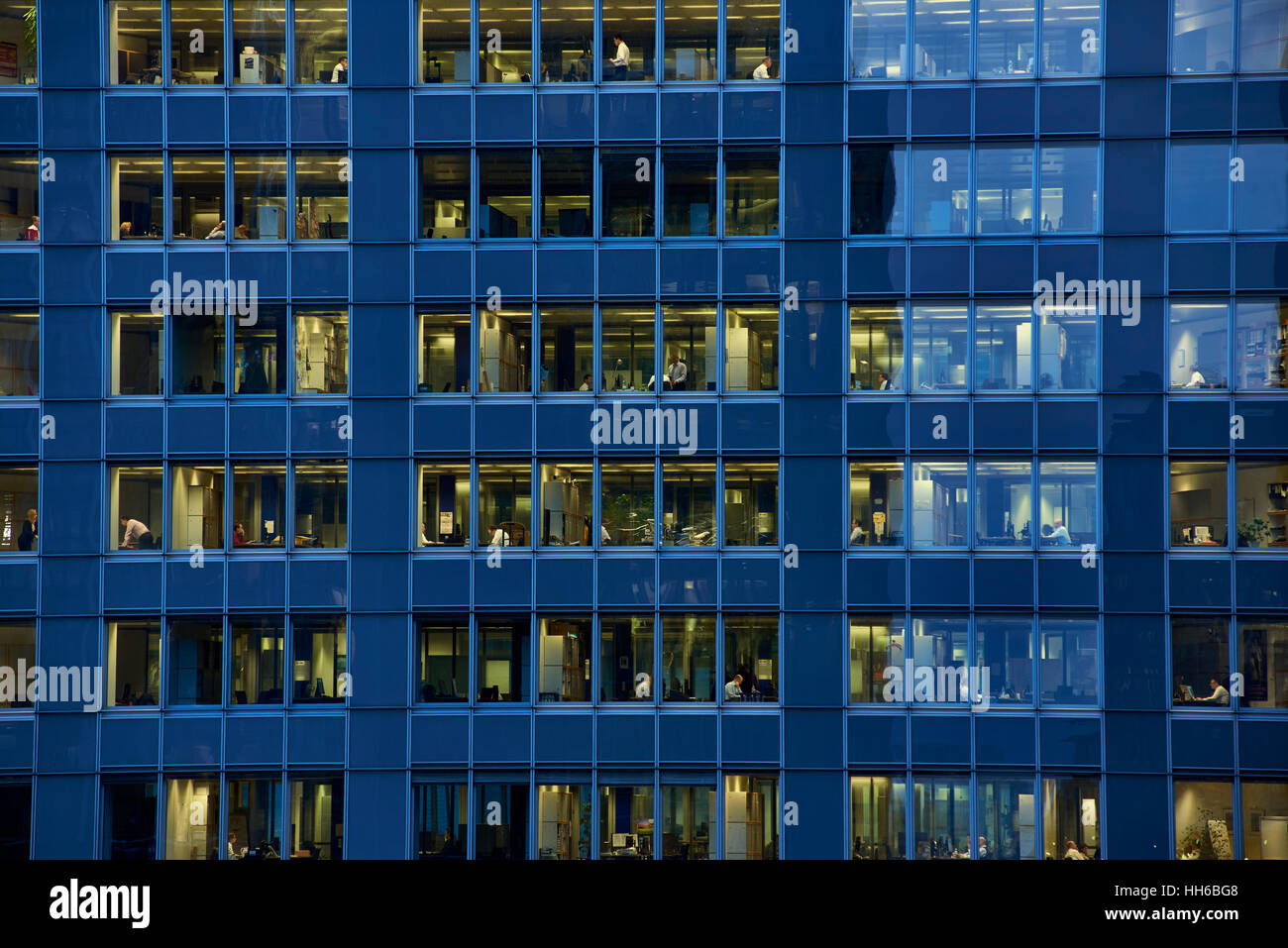 Illuminated high-rise office buildings,Frankfurt am Main Stock Photo ...
