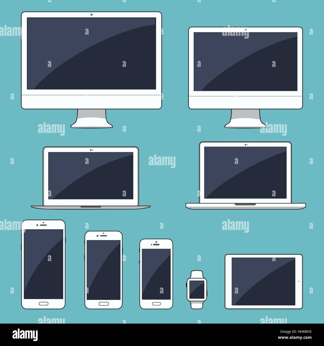 Vector illustration, set of modern electronic devices Stock Vector ...