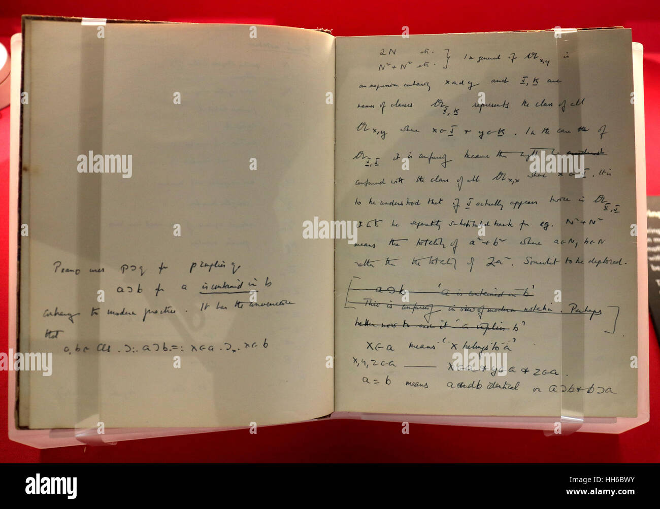 Close up detail from the notebook of Enigma codebreaker Alan Turing ...