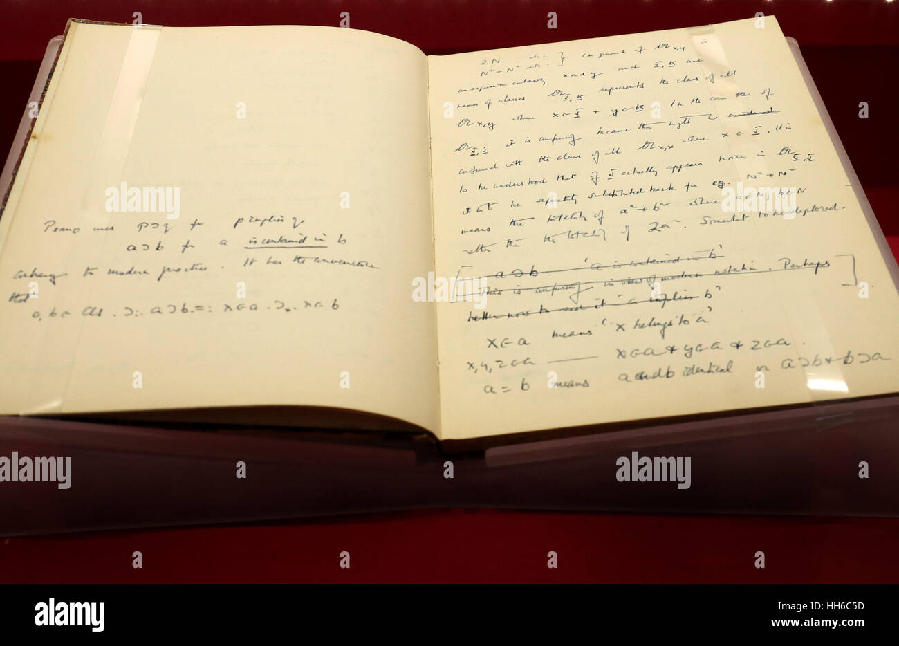 Close up detail from the notebook of Enigma codebreaker Alan Turing ...
