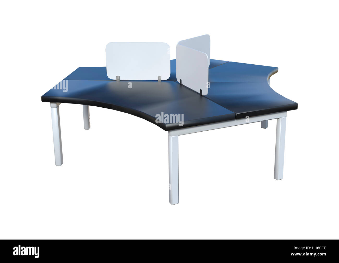 3D rendering of an office table isolated on white background Stock ...