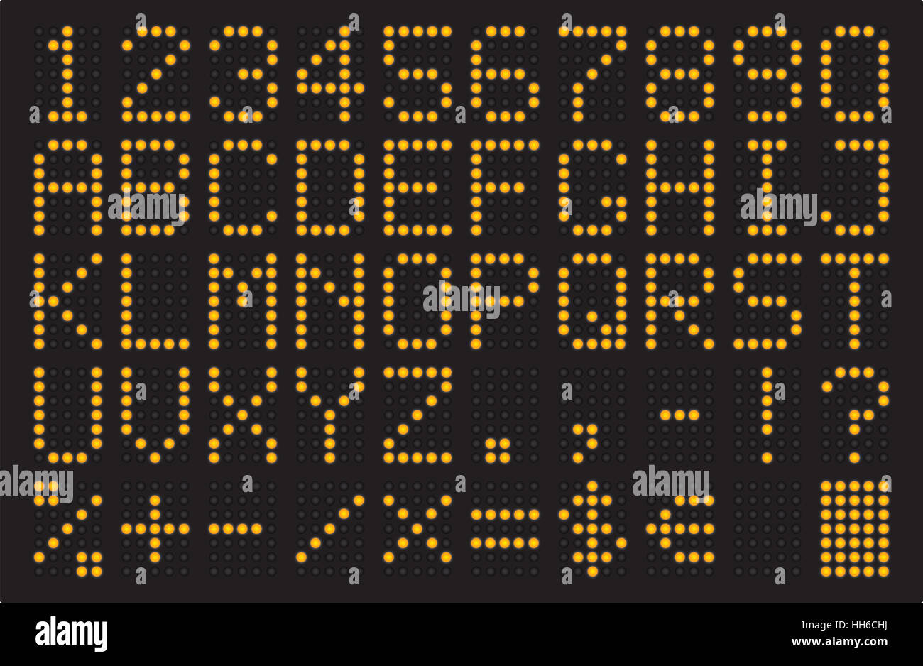 digital numbers alphabet and signs Stock Photo - Alamy