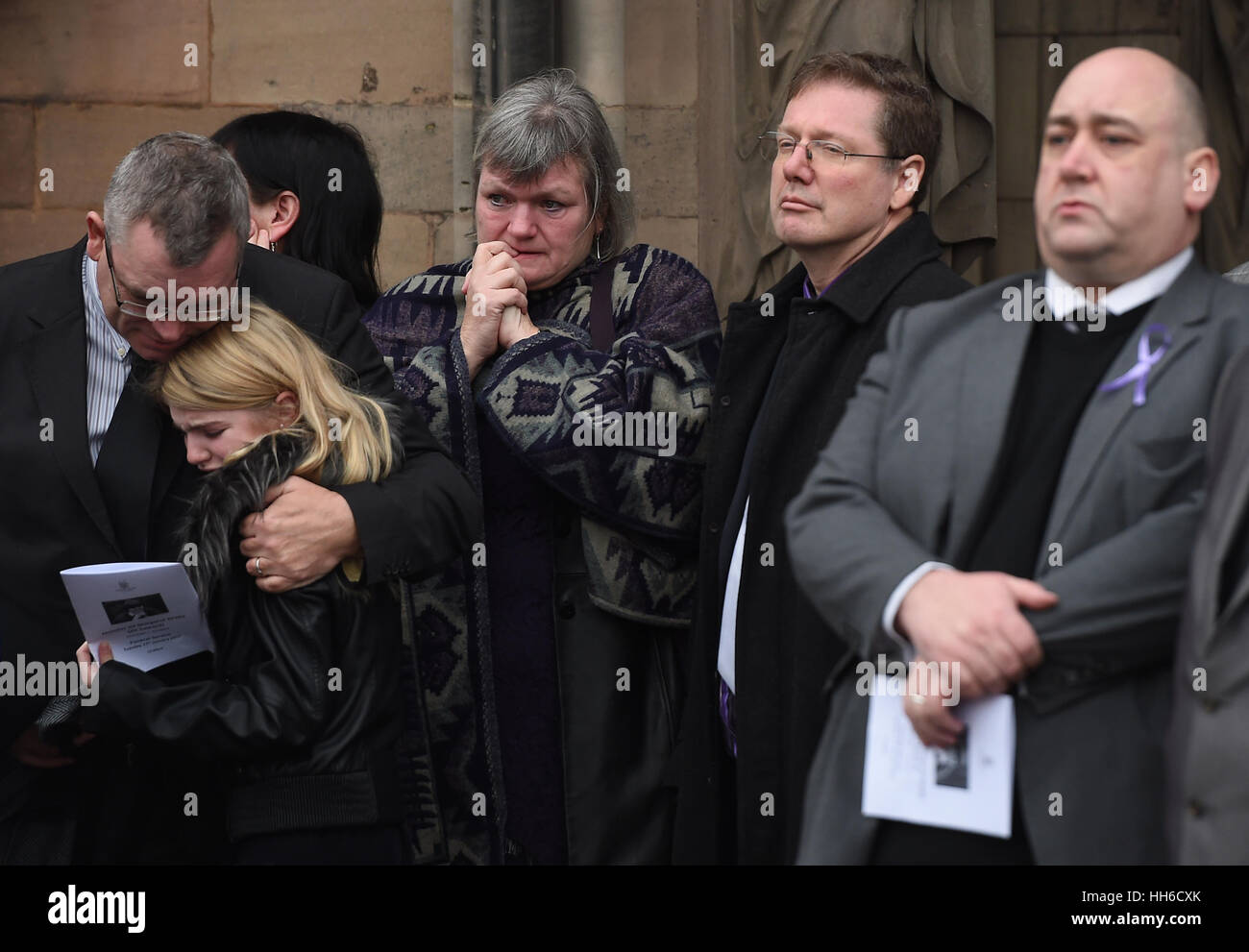 Jill Saward's husband Gavin Drake (right) and sister Rachael (centre ...