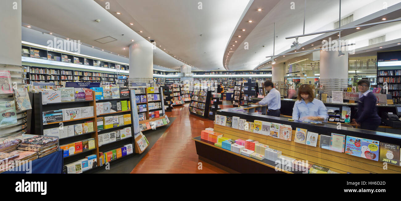 Panoramic view with information counter and till. Kinokuniya Bookstore ...