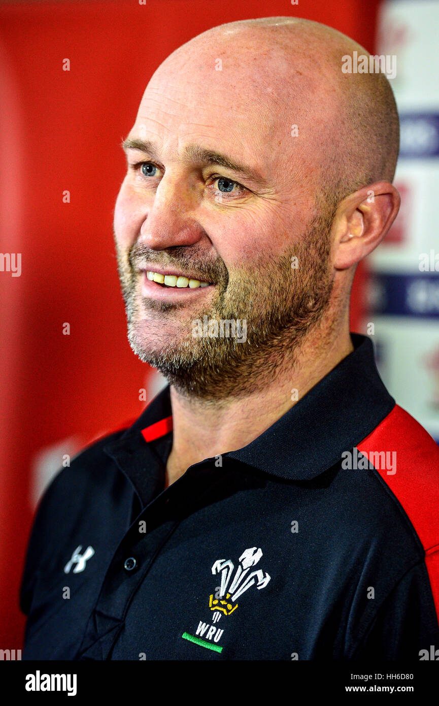 New Wales backs coach Alex King during the press conference at the Vale ...