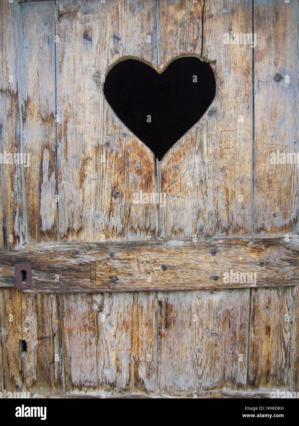Heart in a door. Door with heart-shaped (France Stock Photo - Alamy