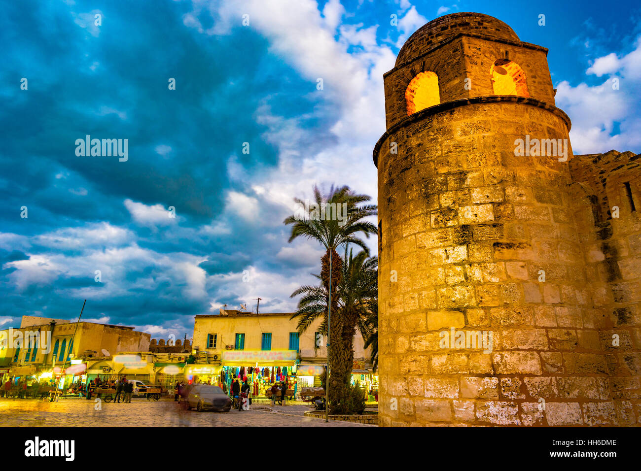 Night photo of Mosque in Sousse Stock Photo - Alamy