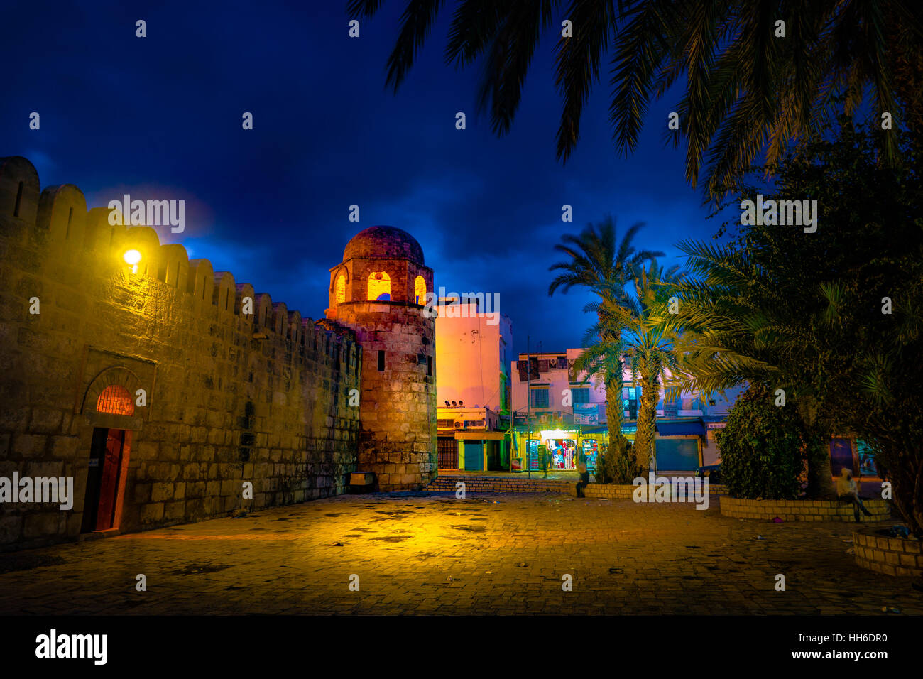 Night photo of Mosque in Sousse Stock Photo - Alamy