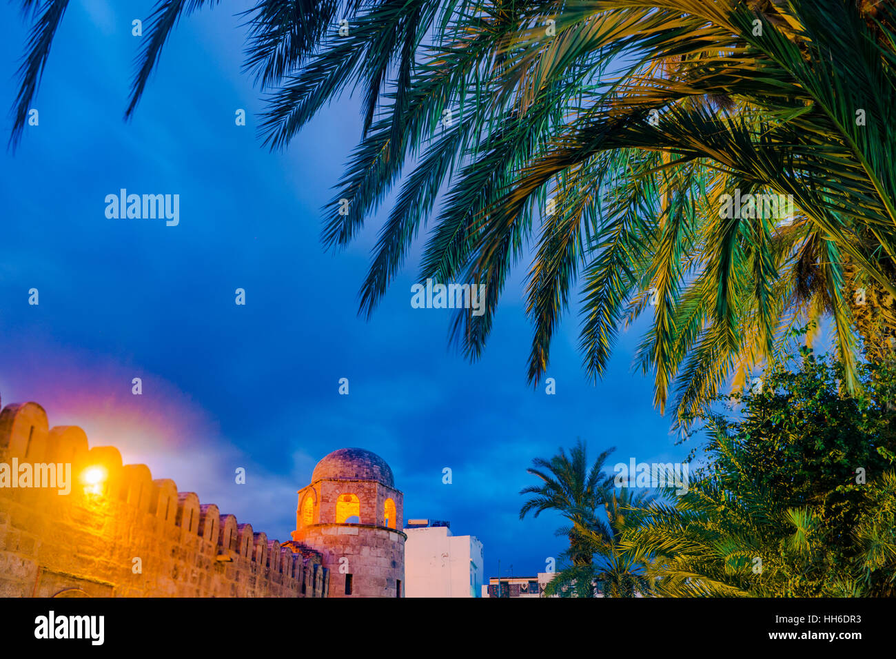 Night photo of Mosque in Sousse Stock Photo - Alamy