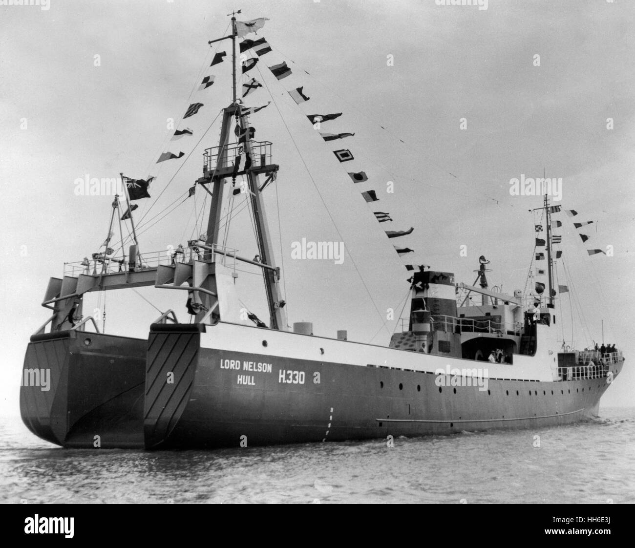 The Lord Nelson, Britain's largest trawler, pictured at her home port ...