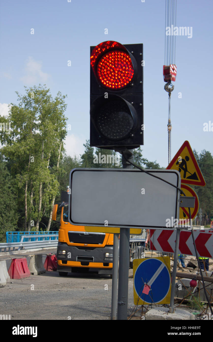 Traffic light with red light Stock Photo - Alamy