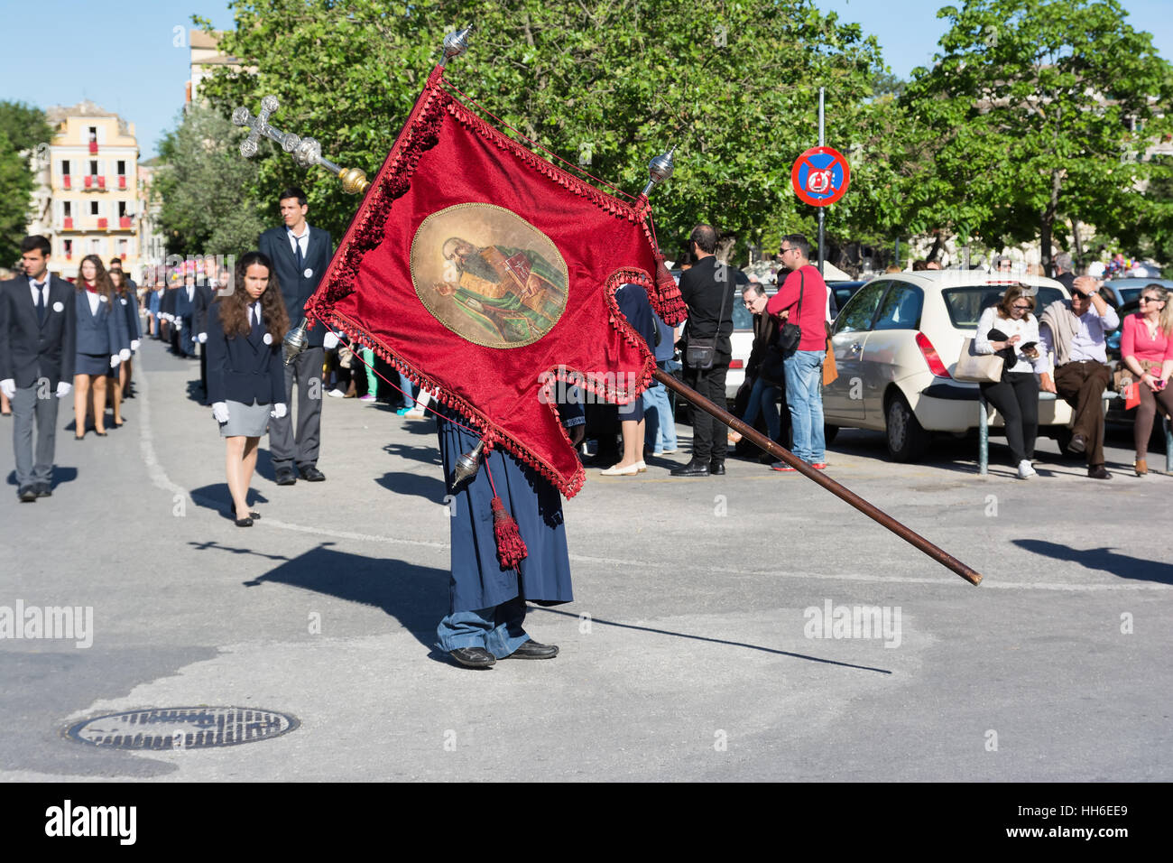 CORFU, GREECE - APRIL 30, 2016: Procession of the holy body of Saint ...