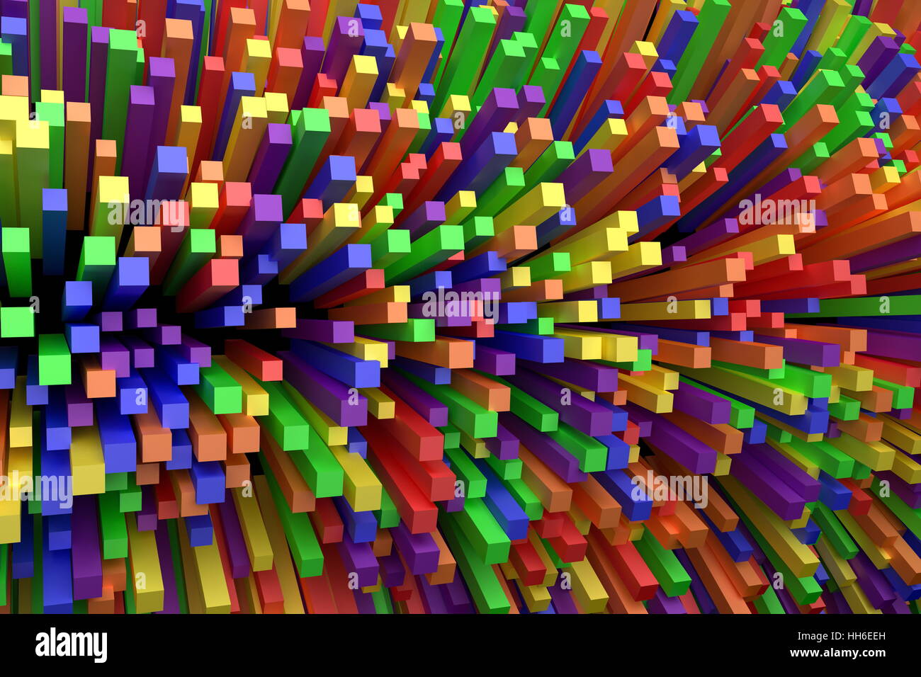 3D colorful long cube abstract background Stock Photo - Alamy
