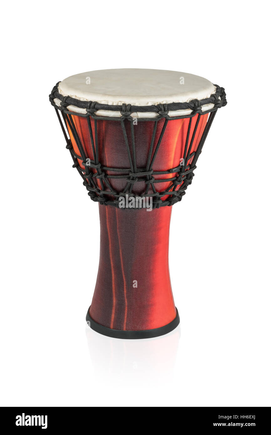 Ethnic African instrument - handmade drum isolated on white background ...