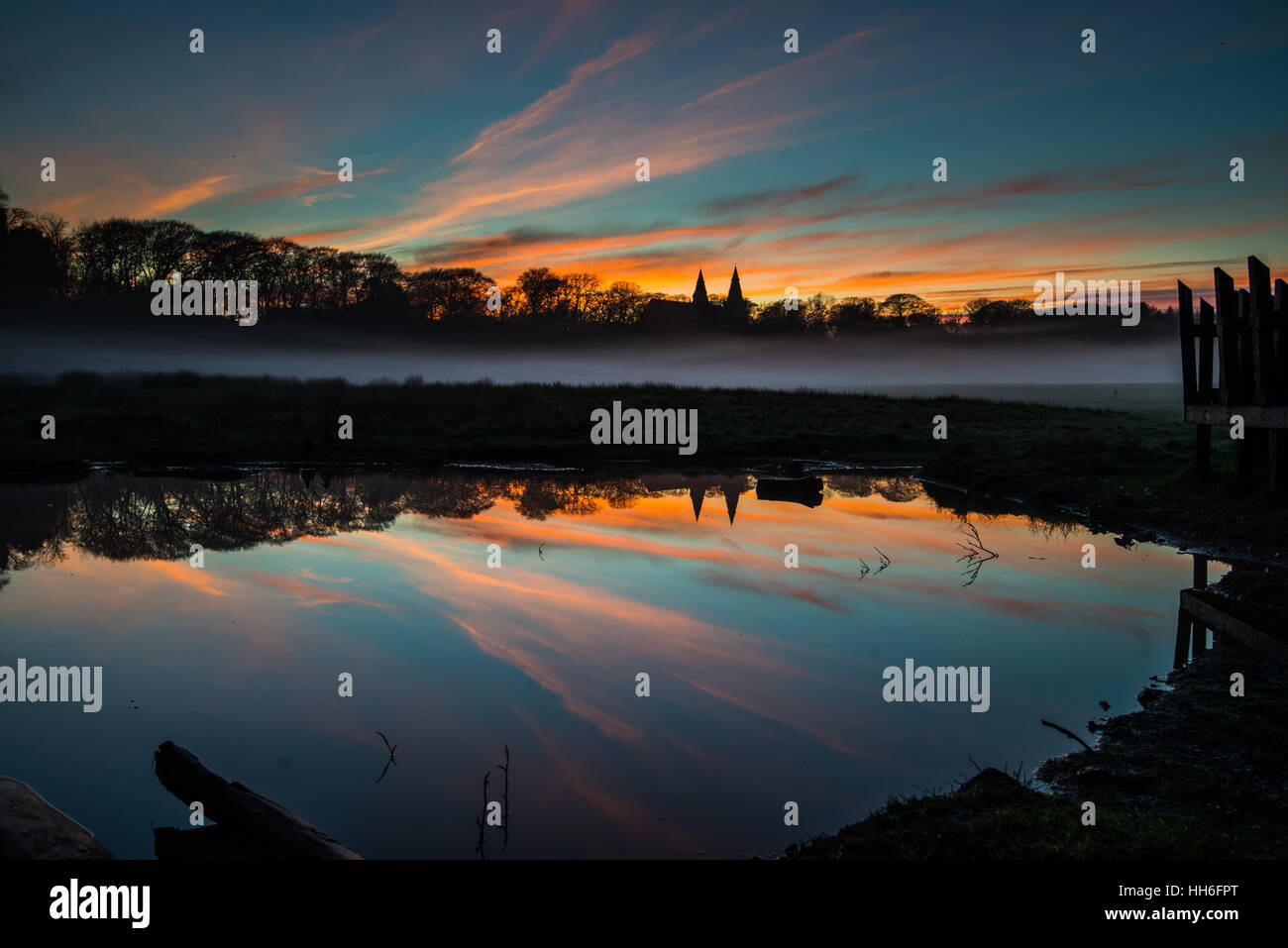 Sunset over Seaton Park, Aberdeen Stock Photo - Alamy