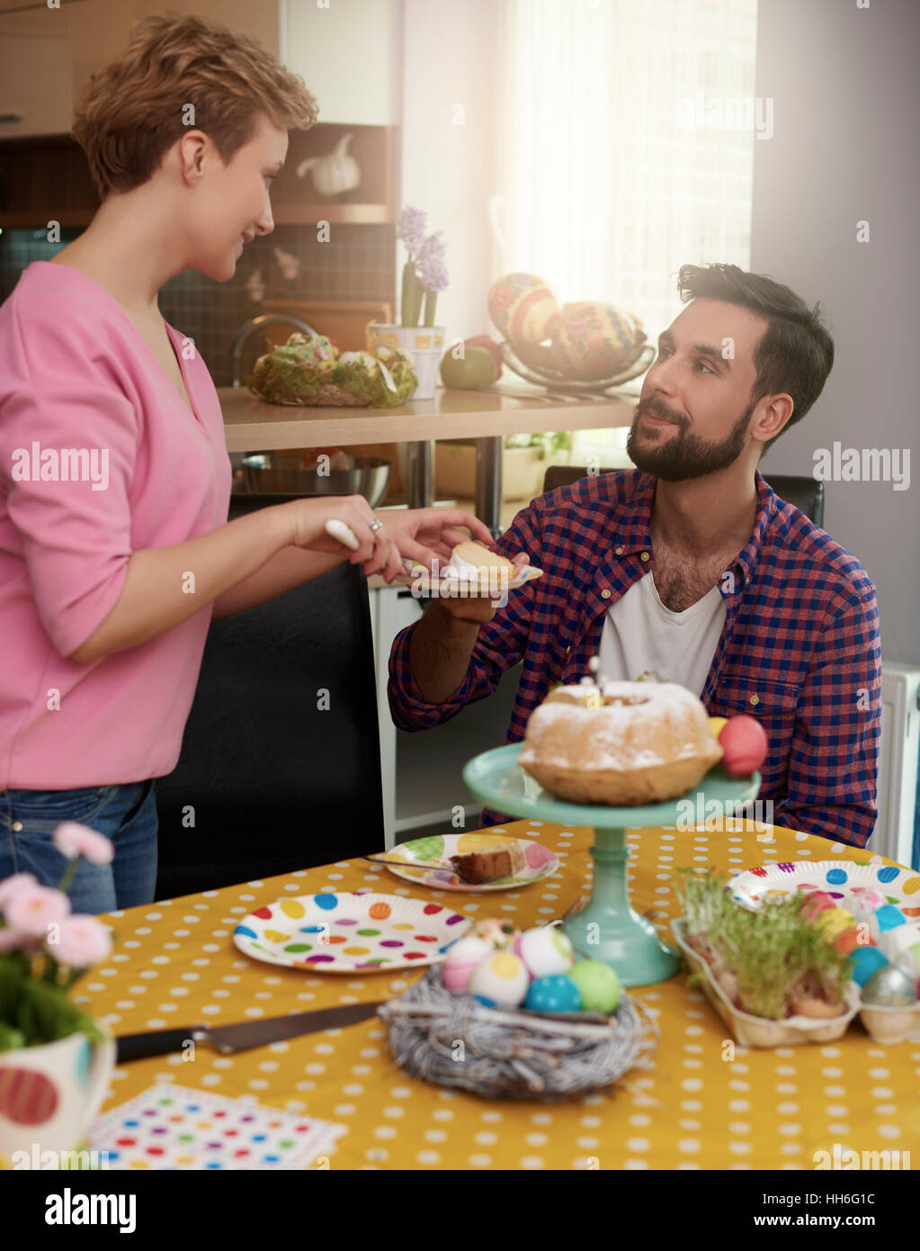 Time to try a homemade easter cake Stock Photo - Alamy