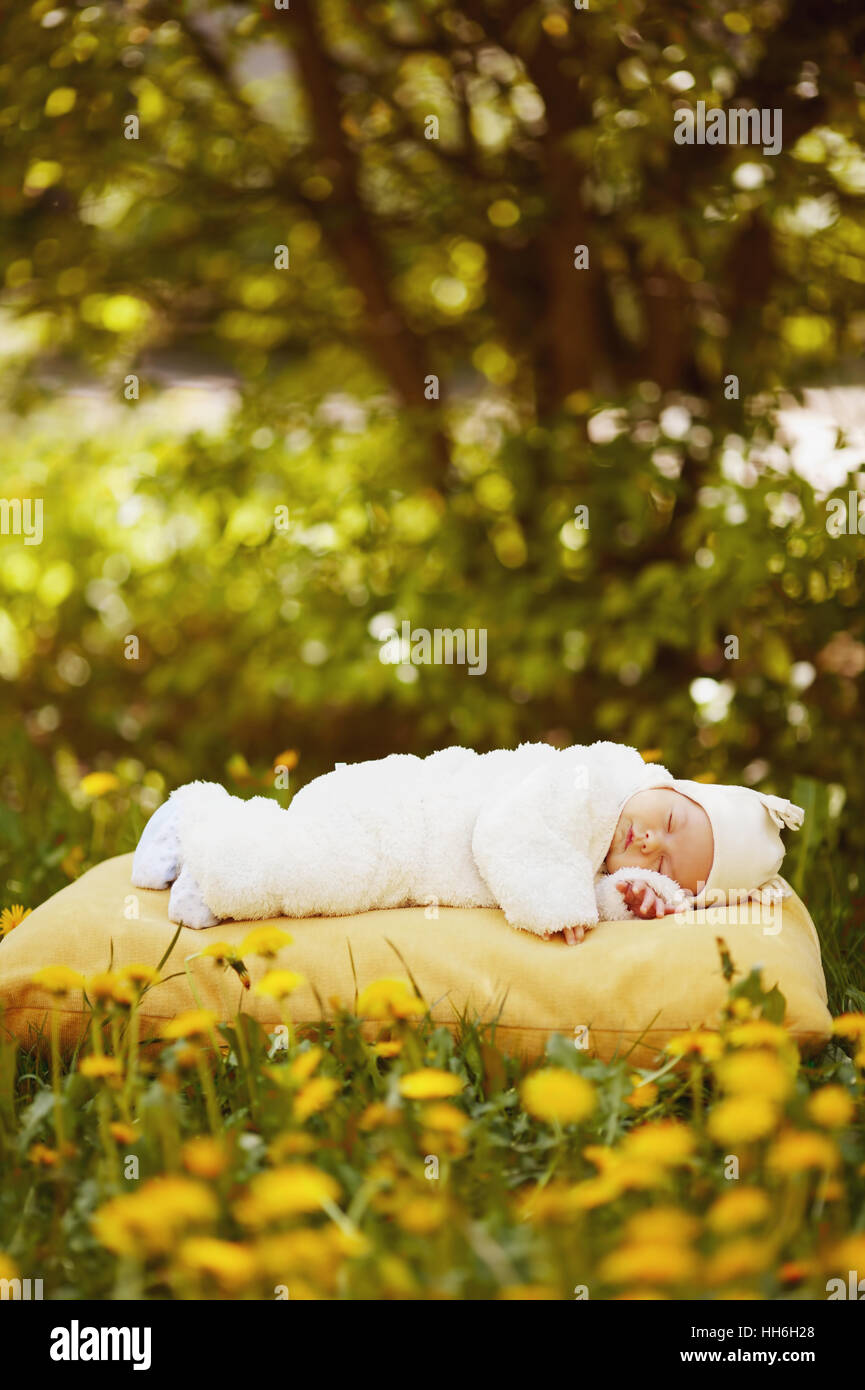 Girl sleeping in field flower hi-res stock photography and images - Alamy
